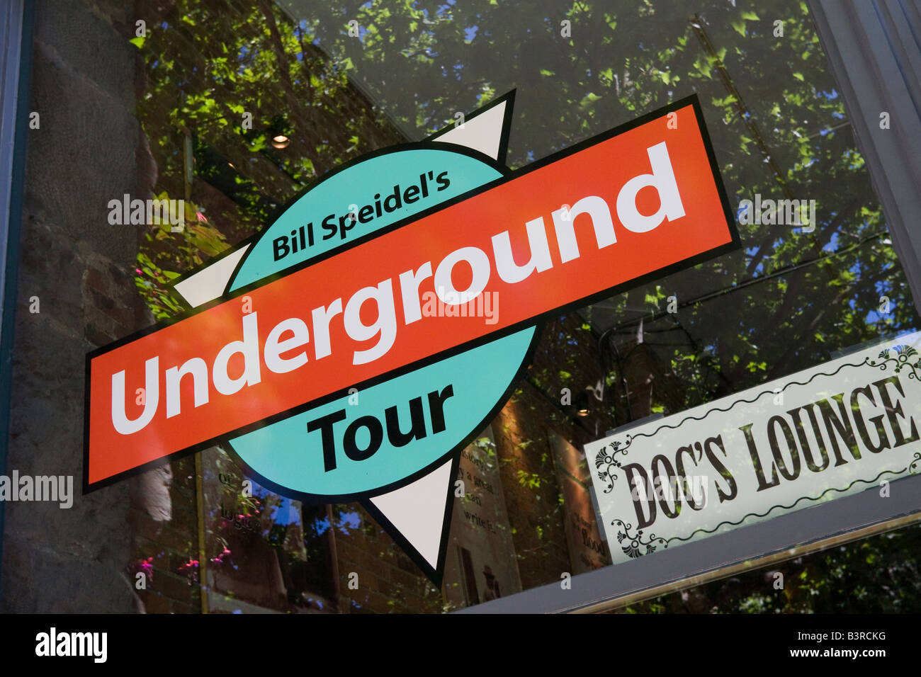 Sign for Seattle Underground tour Pioneer Square historic district ...