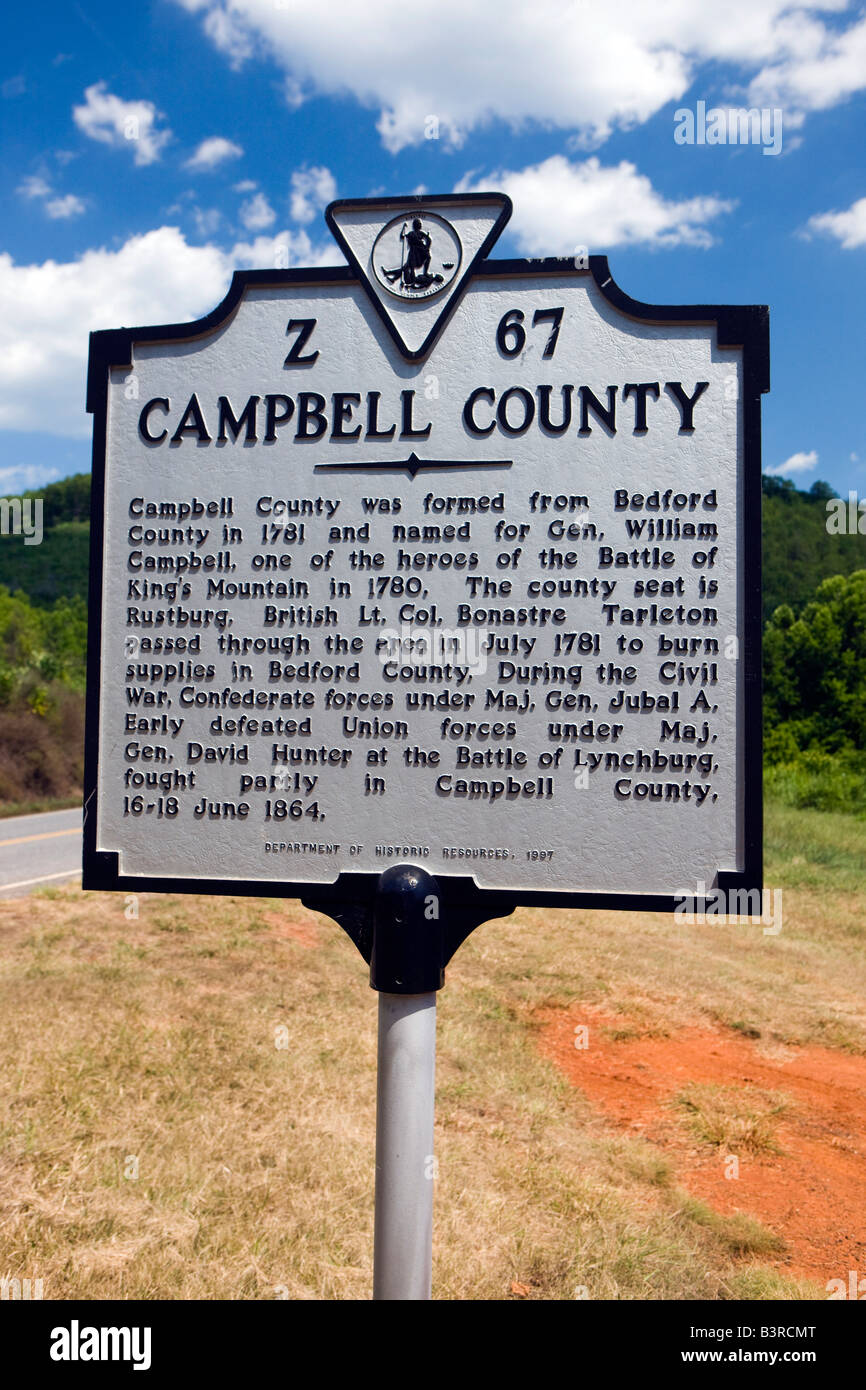 Virginia Historical Marker - VA-Z67 Campbell County Campbell County was ...
