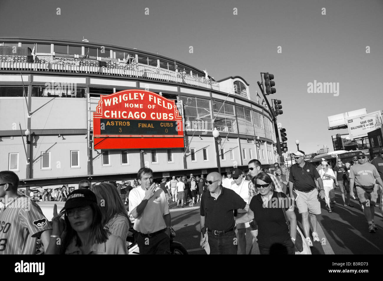 Retro Chicago's Wrigley Field Historic Neon Sign Stock Photo - Alamy