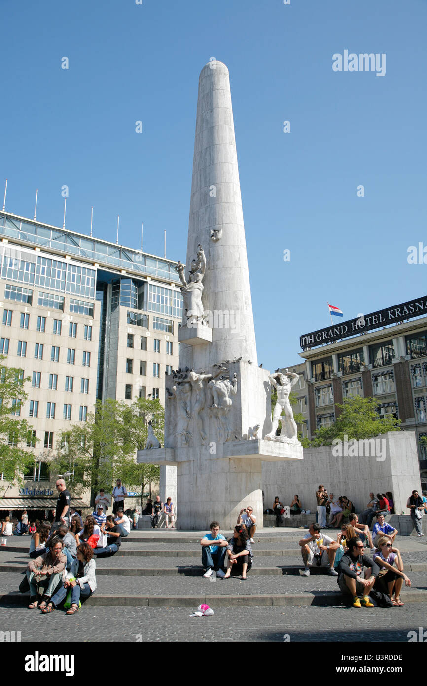 National Monument on "Dam" Square, Amsterdam, Netherlands Stock Photo ...
