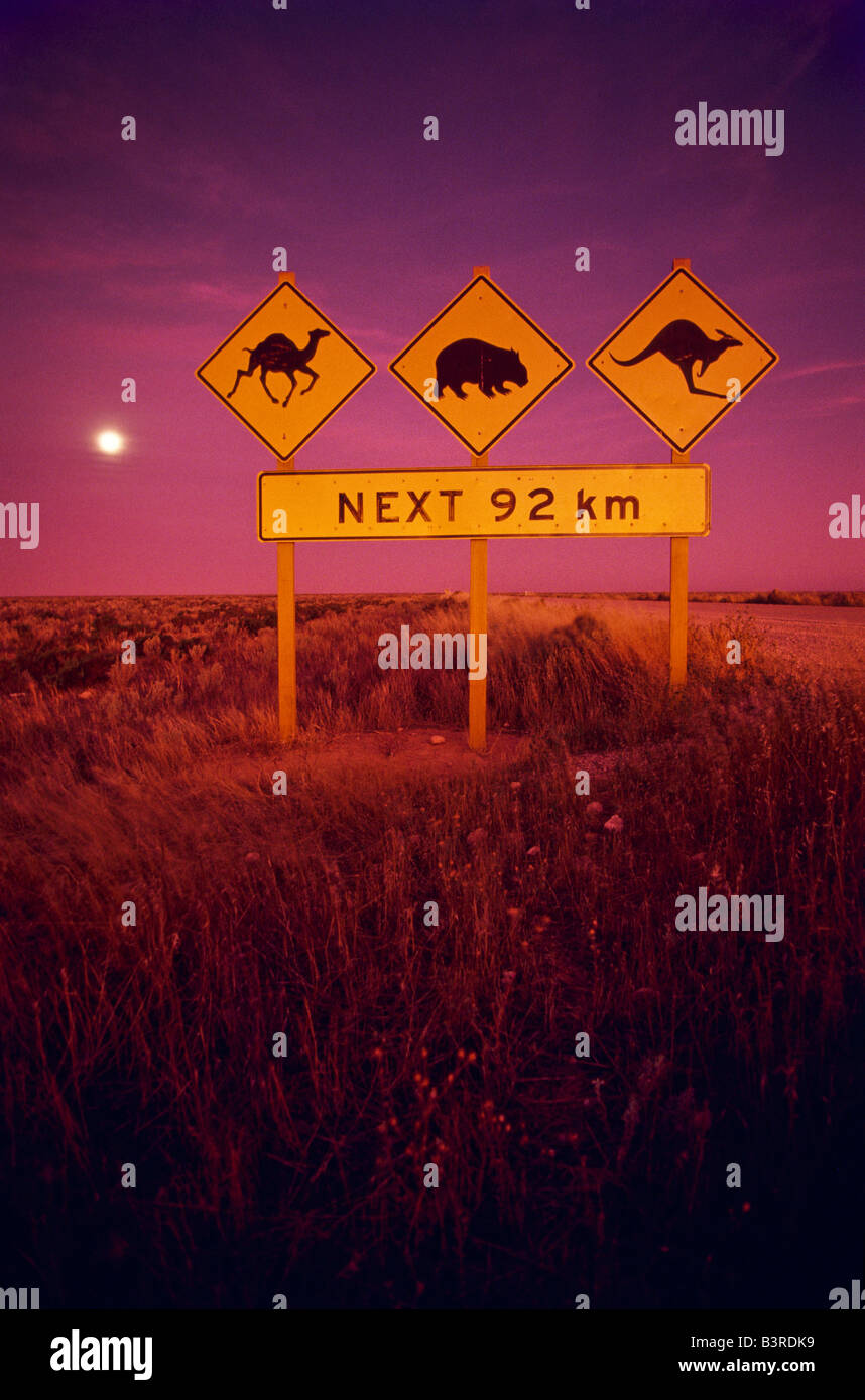 Animal crossing road sign, Australia Stock Photo - Alamy