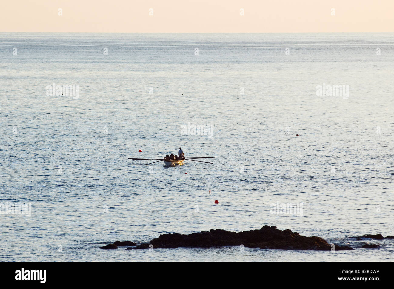 Whaler rowboat approaching Pico island Azores Portugal Stock Photo - Alamy