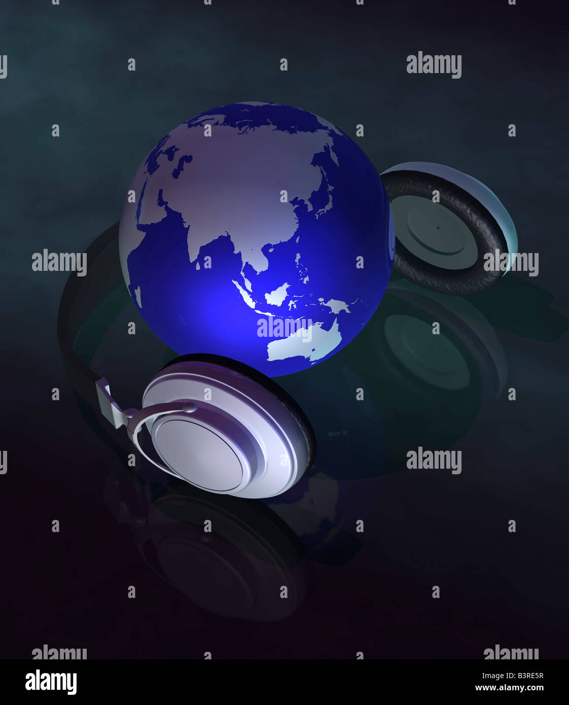 Earth music concept 3d Stock Photo - Alamy