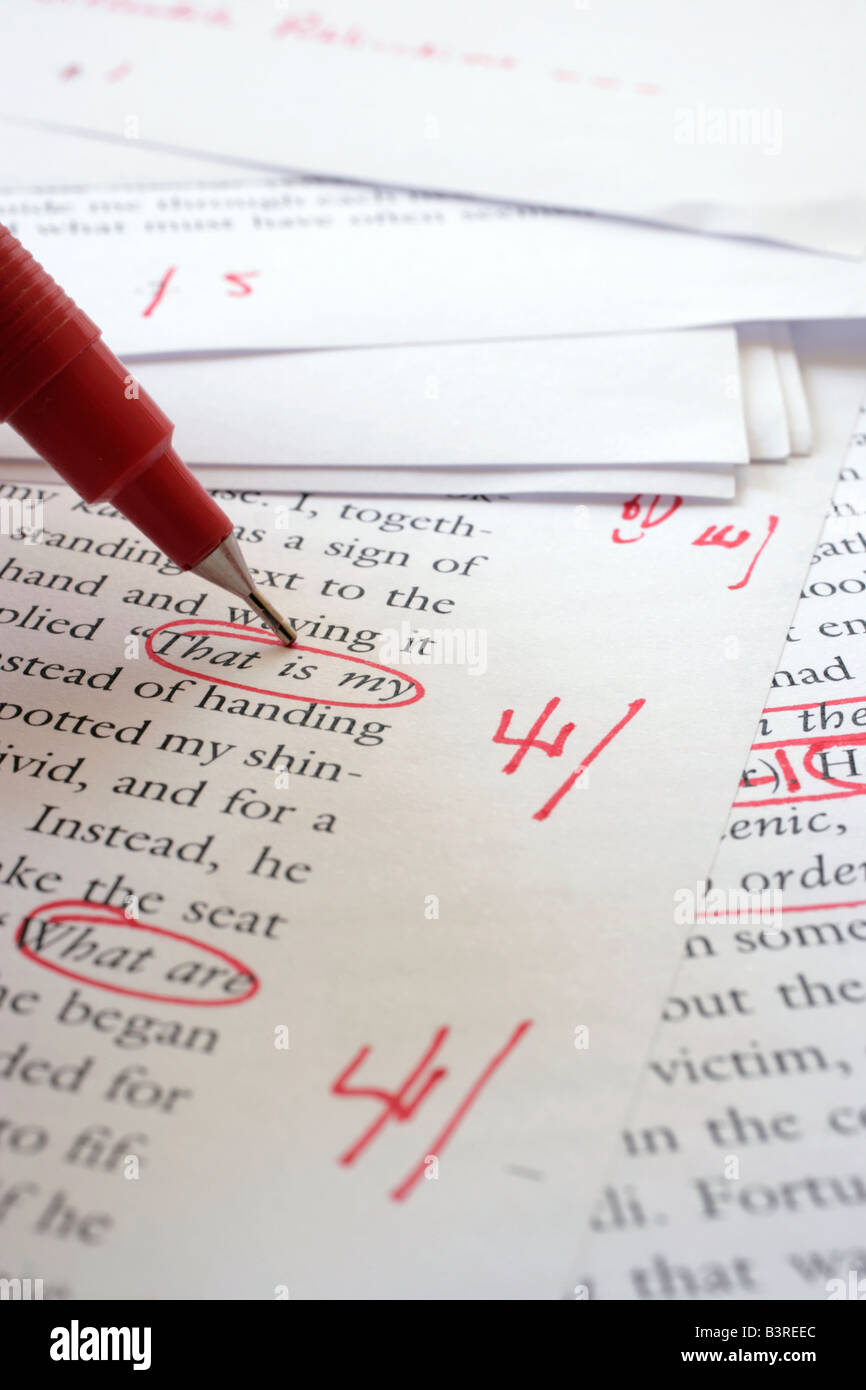 Editing an English language document Stock Photo - Alamy