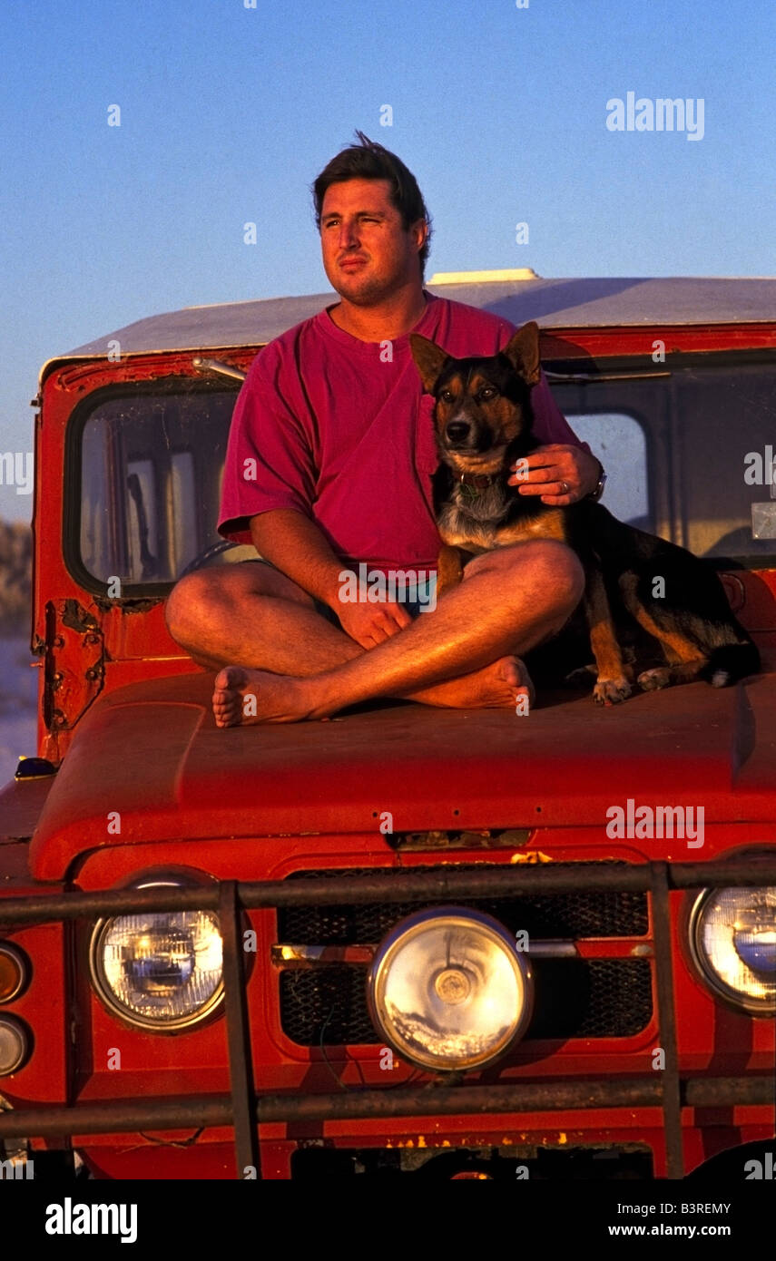 Australian writer Tim Winton 1993 with his pet dog Stock Photo - Alamy
