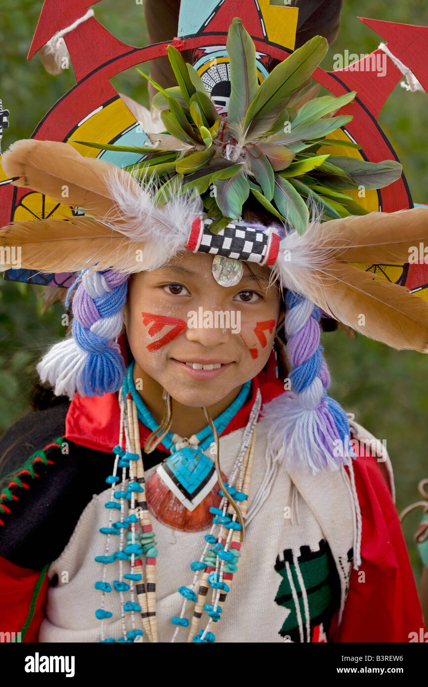 Hopi Girl - Hopi Reservation - Arizona - Dressed in costume for social ...