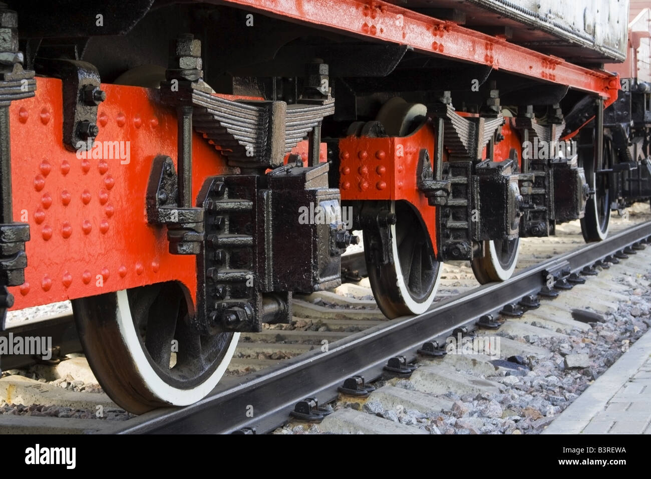 Steam locomotive tender wheels Stock Photo - Alamy
