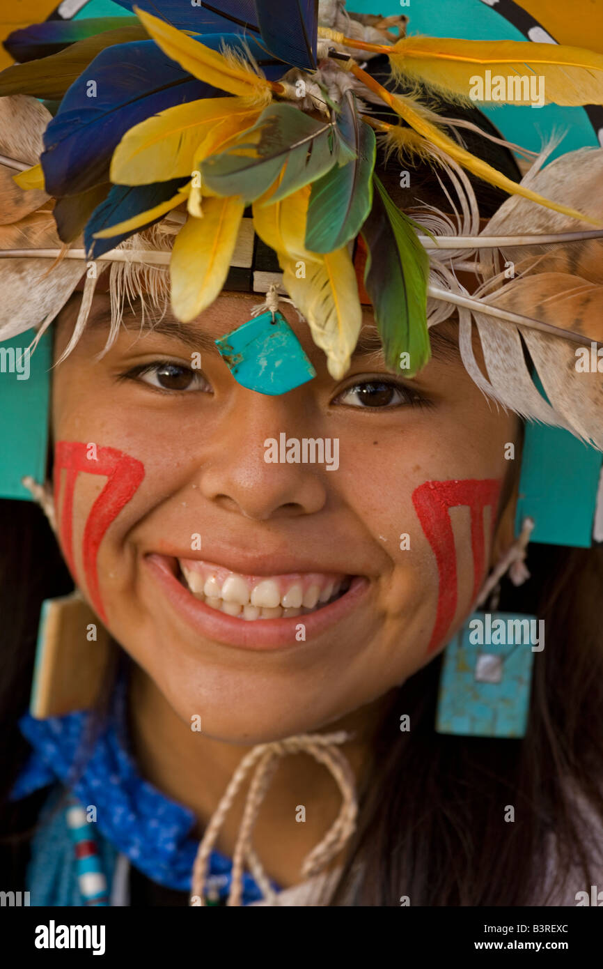 Hopi Girl - Hopi Reservation - Arizona - Dressed in costume for social ...