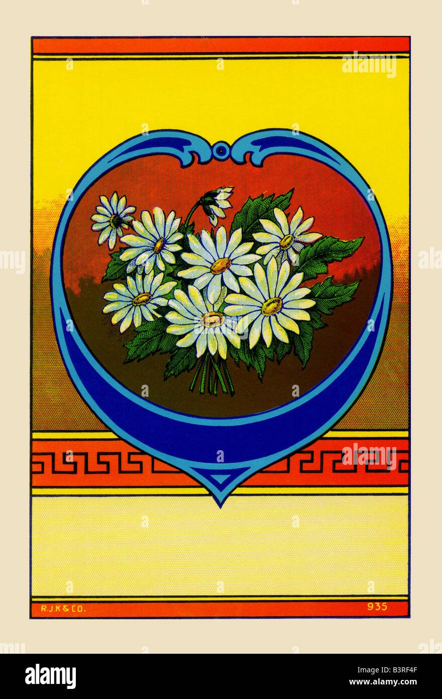 Flower Broom Label Stock Photo - Alamy