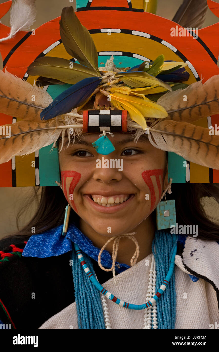 Hopi Girl - Hopi Reservation - Arizona - Dressed in costume for social ...