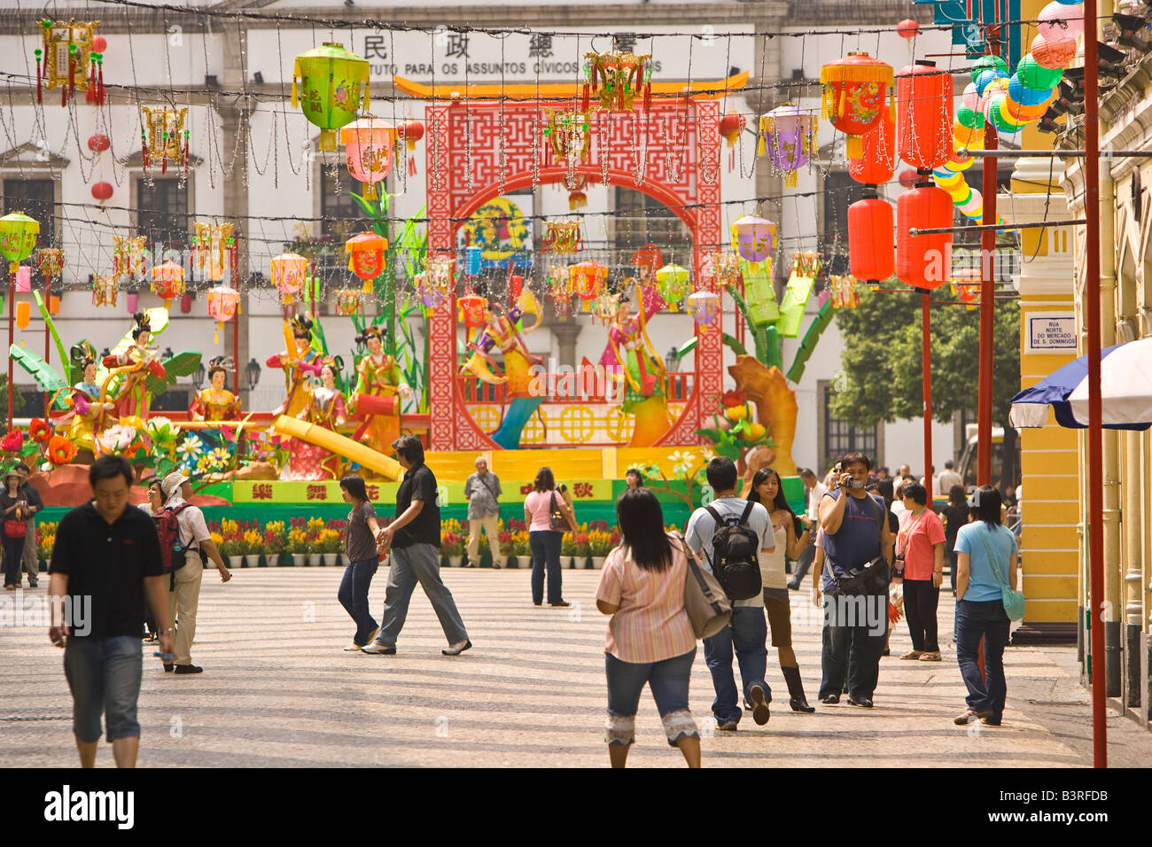 MACAU CHINA Senado Square paved with wave patterned colored mosaic ...