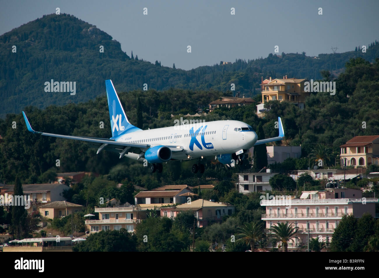 An XL Airways Boeing 737 Aircraft on approach to the holiday Island of ...