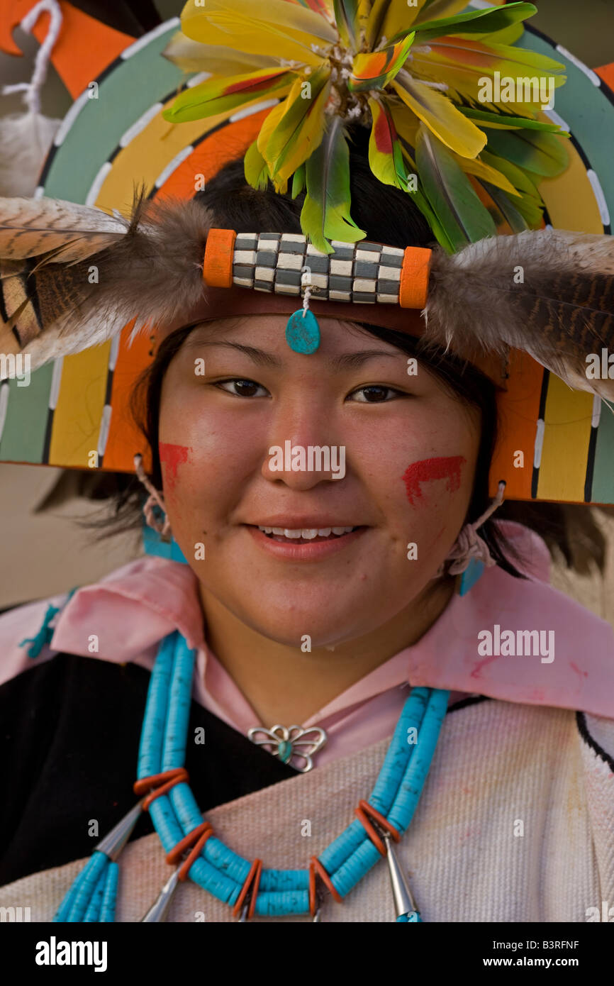 Hopi Girl - Hopi Reservation - Arizona - Dressed in costume for social ...