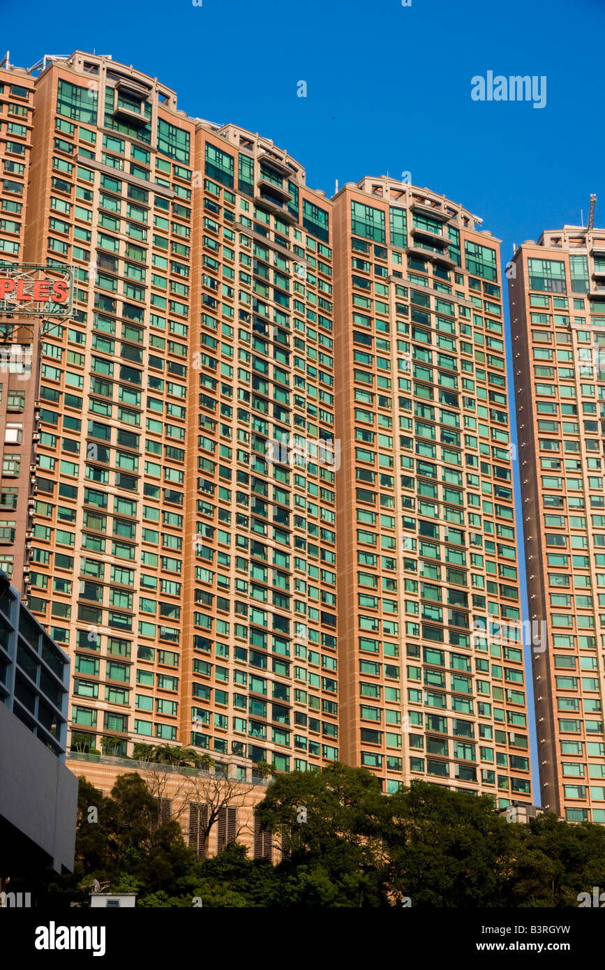 asia china hong kong housing tower blocks architecture Stock Photo - Alamy