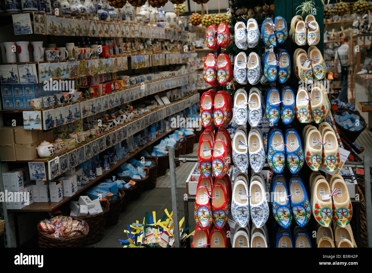 Store with painted wooden clogs, Amsterdam, Netherlands Stock Photo - Alamy