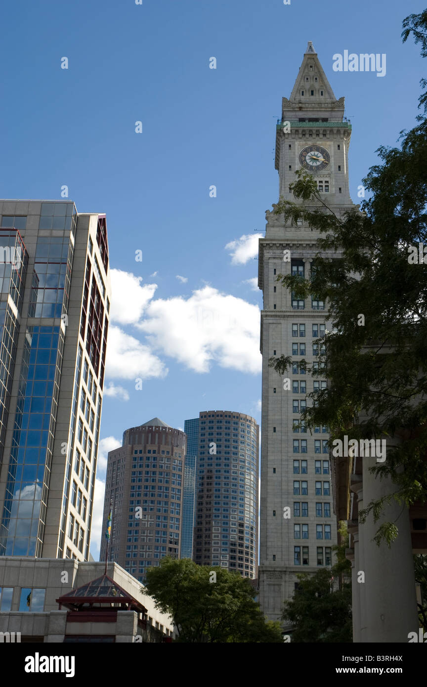 clock tower and skyscrapers Stock Photo - Alamy