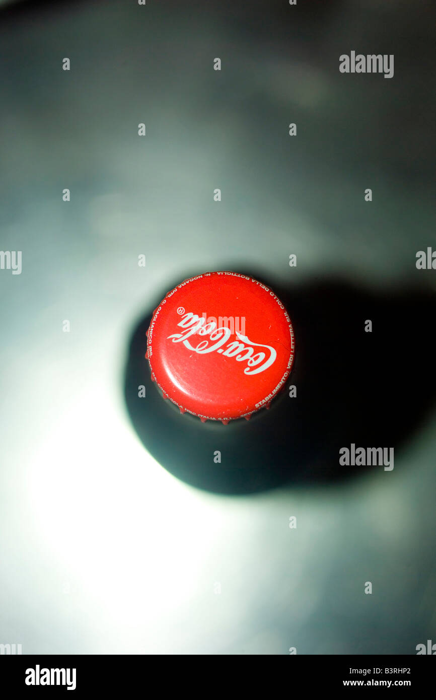 Coca-Cola bottle from top Stock Photo - Alamy