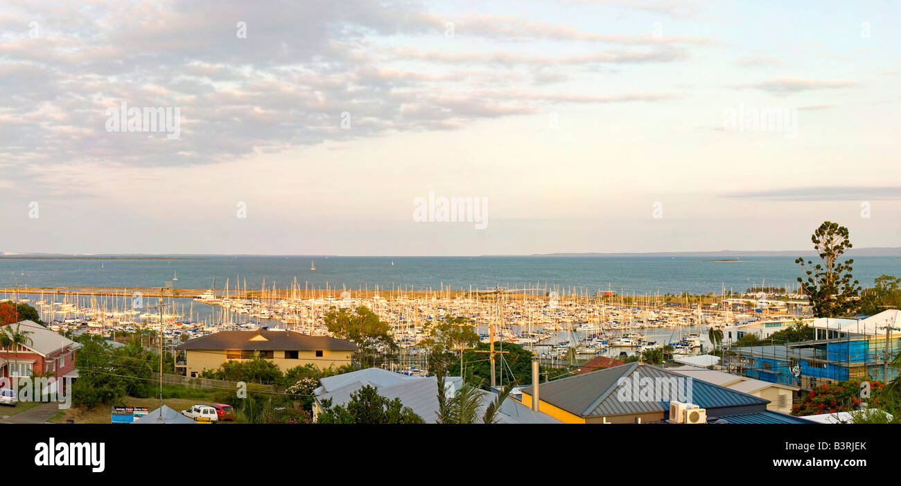 View overlooking Manly harbour and Moreton Bay a suburb of Brisbane ...