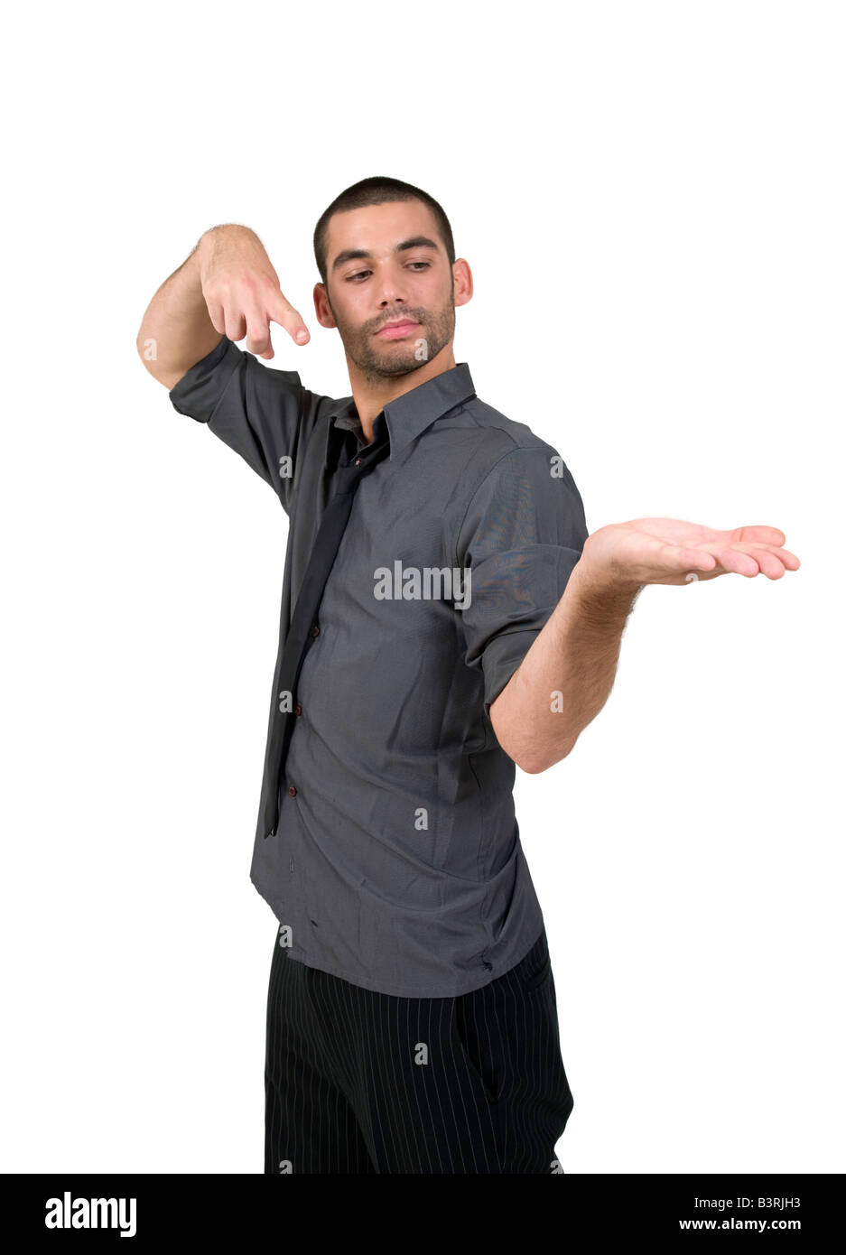 Finger pointing palm hi-res stock photography and images - Alamy