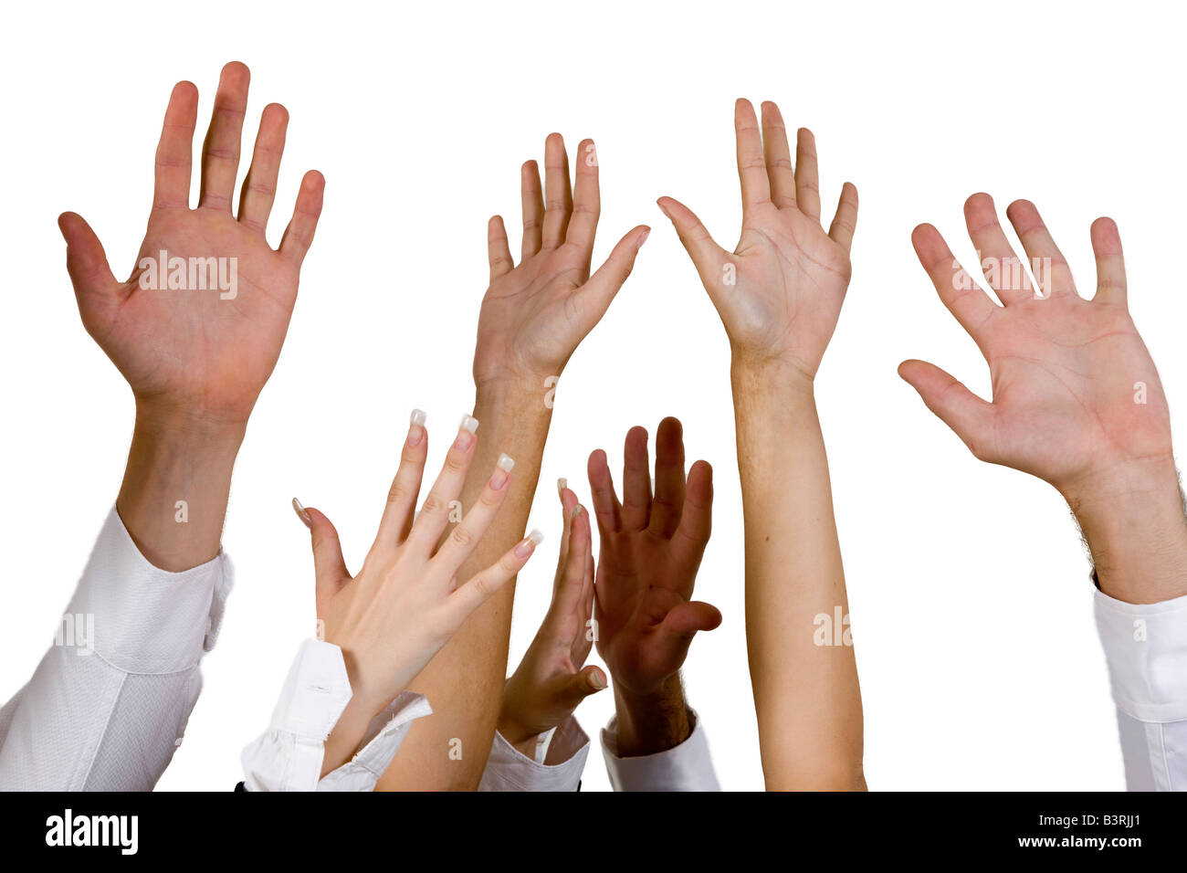 waving hands on isolated background Stock Photo - Alamy