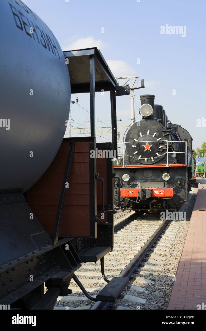Tank wagon and steam locomotive Em, Russia, 1935 Stock Photo - Alamy