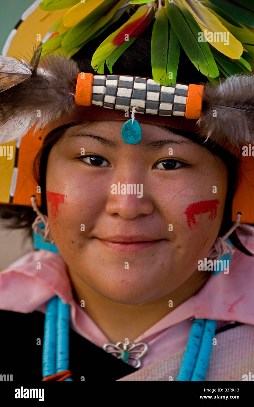 Hopi Girl - Hopi Reservation - Arizona - Dressed in costume for social ...