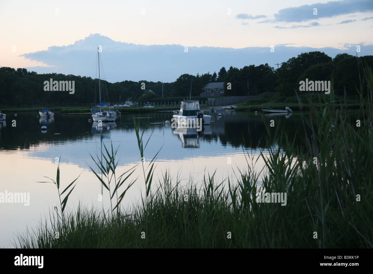 Harbor near Eel Pond in East Falmouth, Massachusetts, USA Stock Photo ...