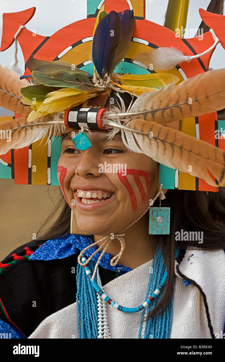 Hopi Girl - Hopi Reservation - Arizona - Dressed in costume for social ...