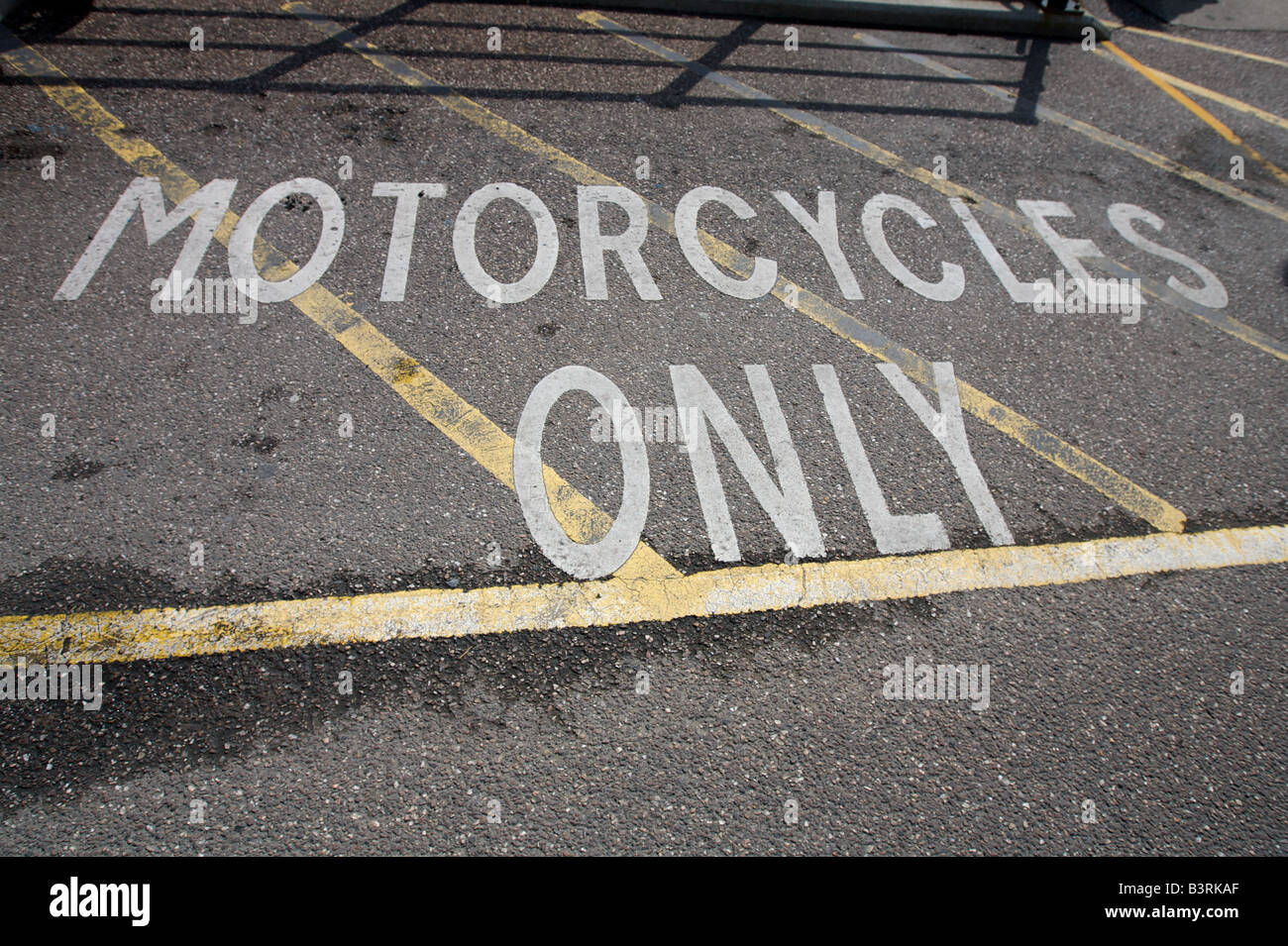 Motorcycle parking bay Stock Photo - Alamy