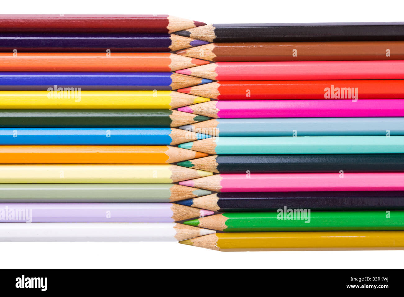 Color pencils collection with colors mixed Stock Photo - Alamy