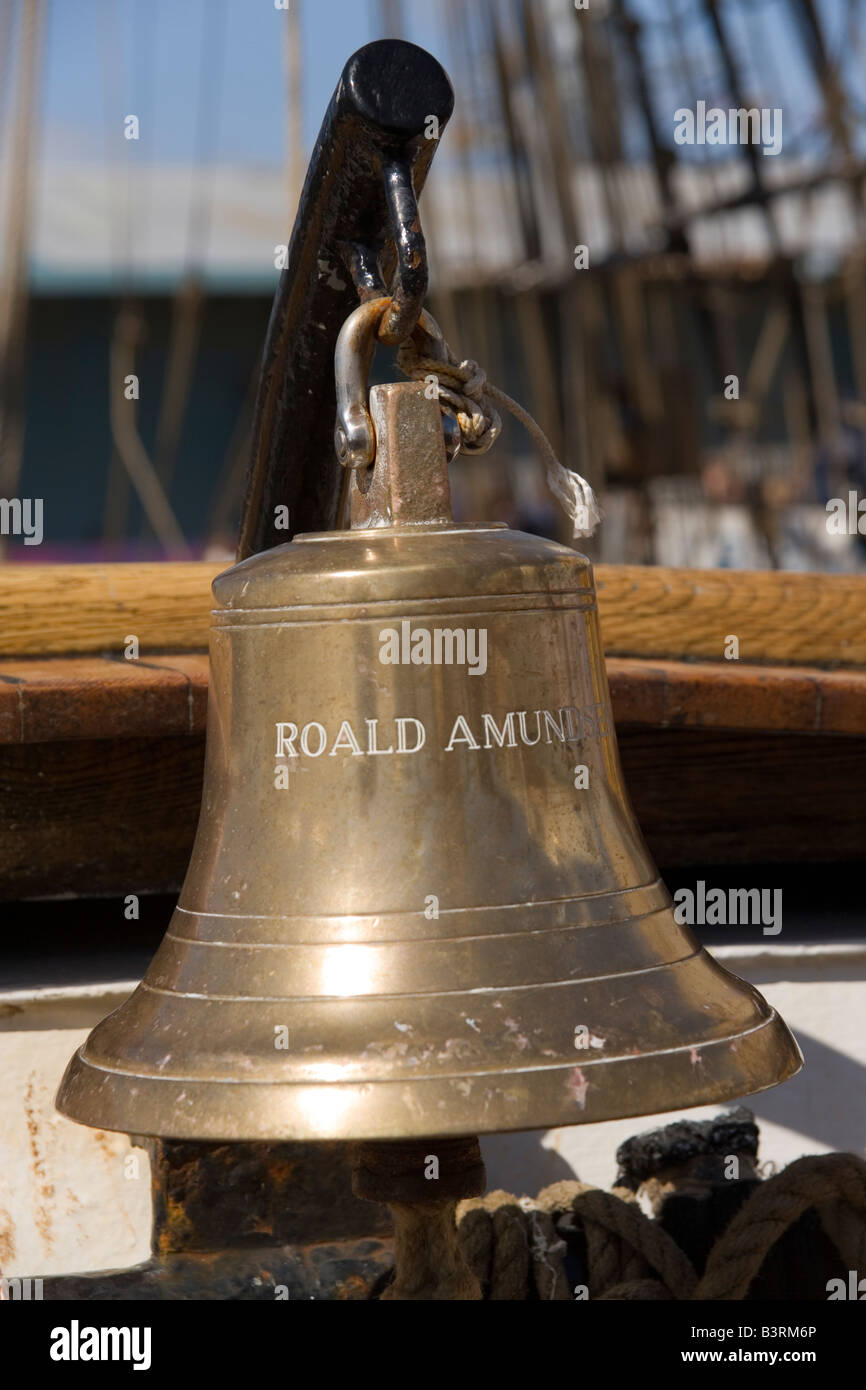 The German sailing ship the Roald Amundsen bell at the Tall Ships race ...