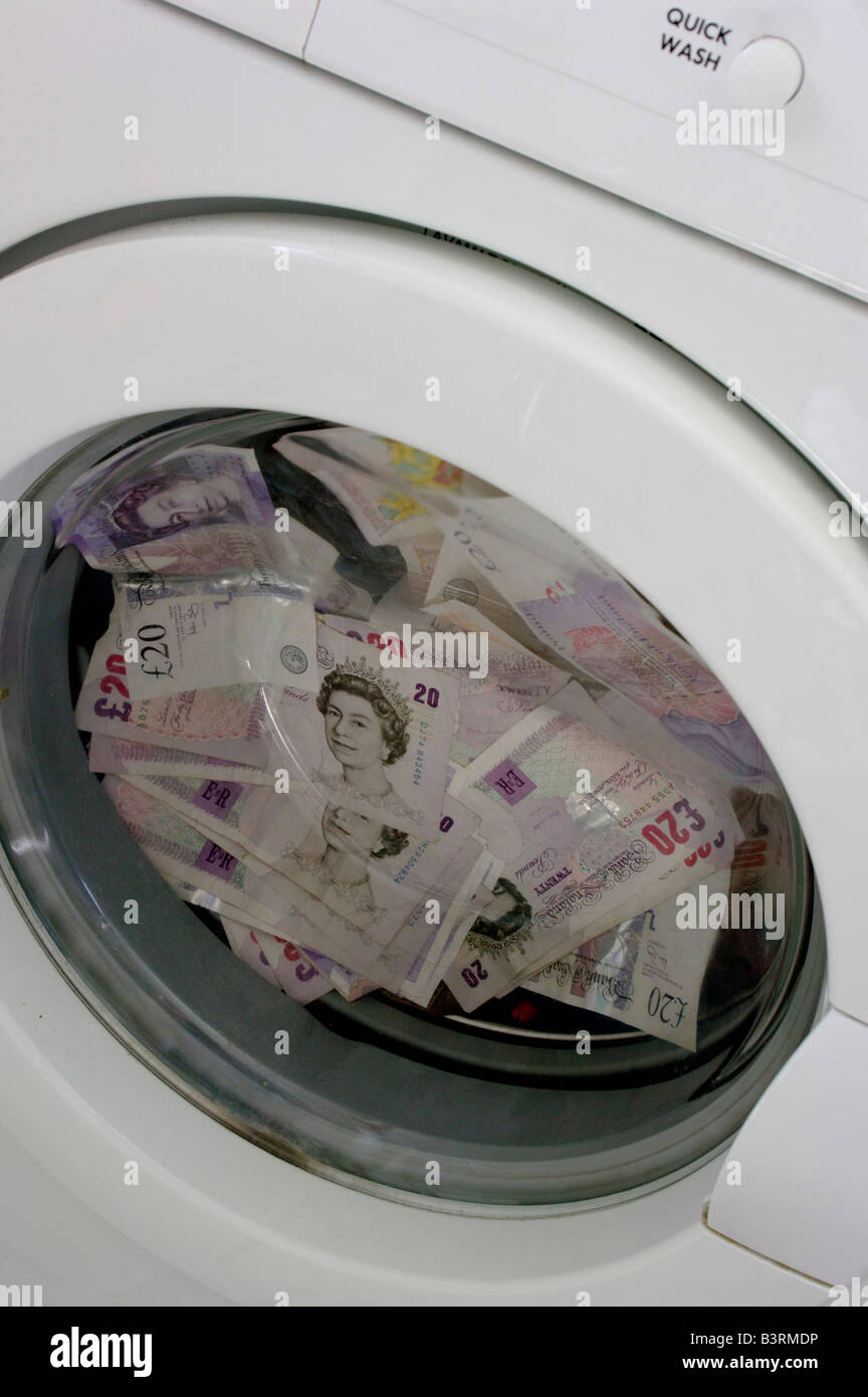 europe uk england money laundering in washing machine Stock Photo - Alamy