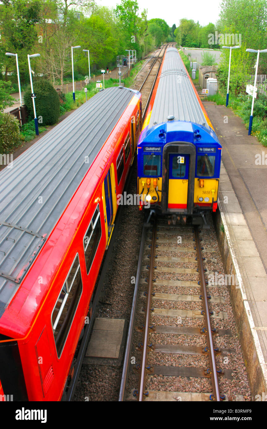 uk england surrey trains at claygate Stock Photo - Alamy