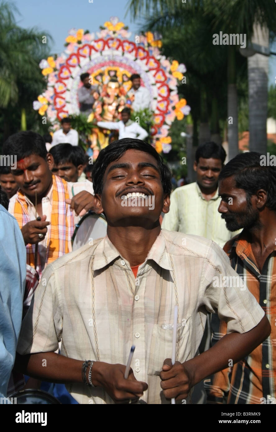 Ganesh statue and procession Ganesha Chaturthi or Ganesh festival South ...