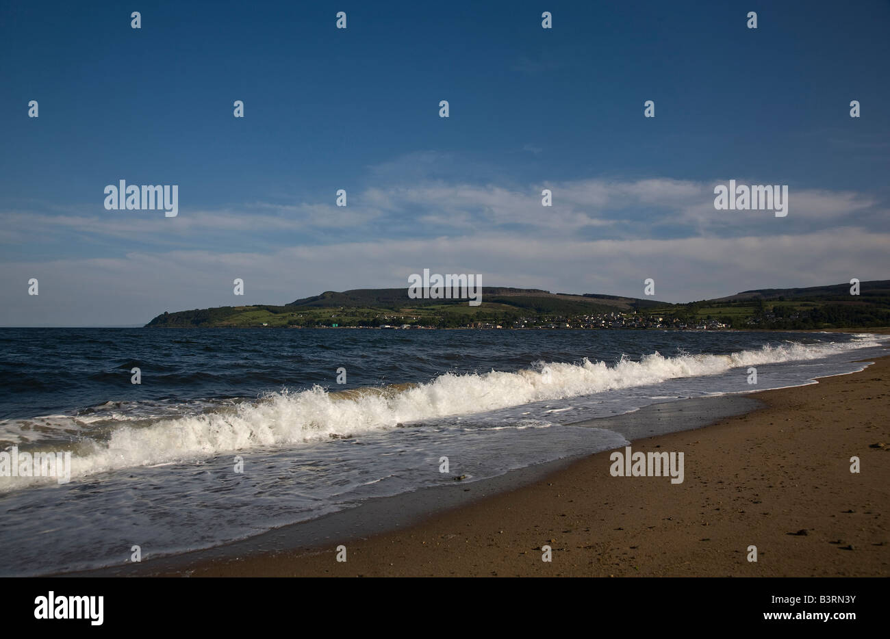 General view of Brodick beach on the Isle of Arran in south west ...