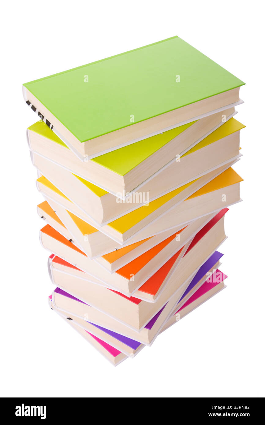 Pile of colorful books isolated on white Stock Photo - Alamy