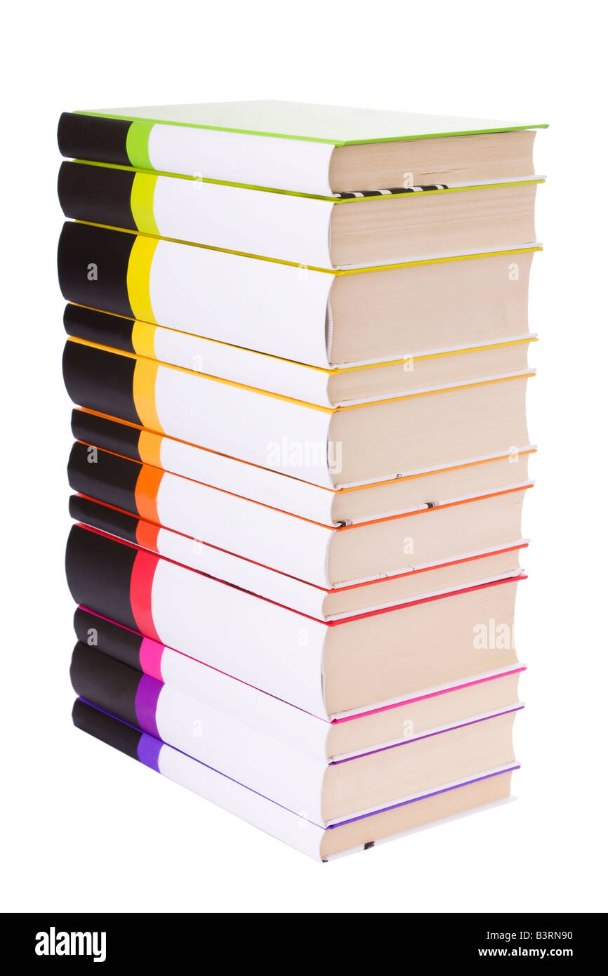 Pile of colorful books isolated on white Stock Photo - Alamy