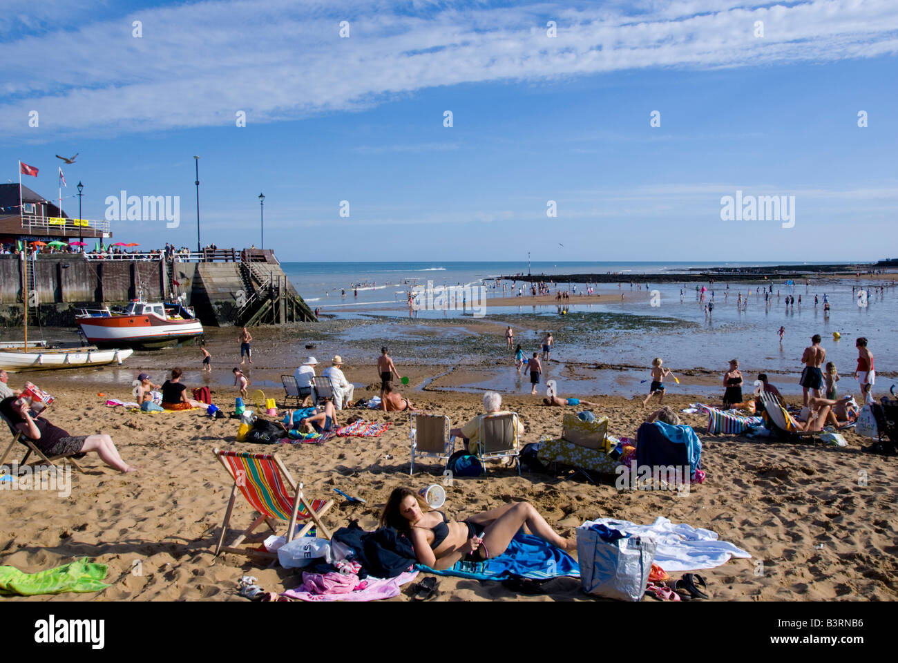 Europe UK england kent broadstairs 2007 beach viking bay Stock Photo ...