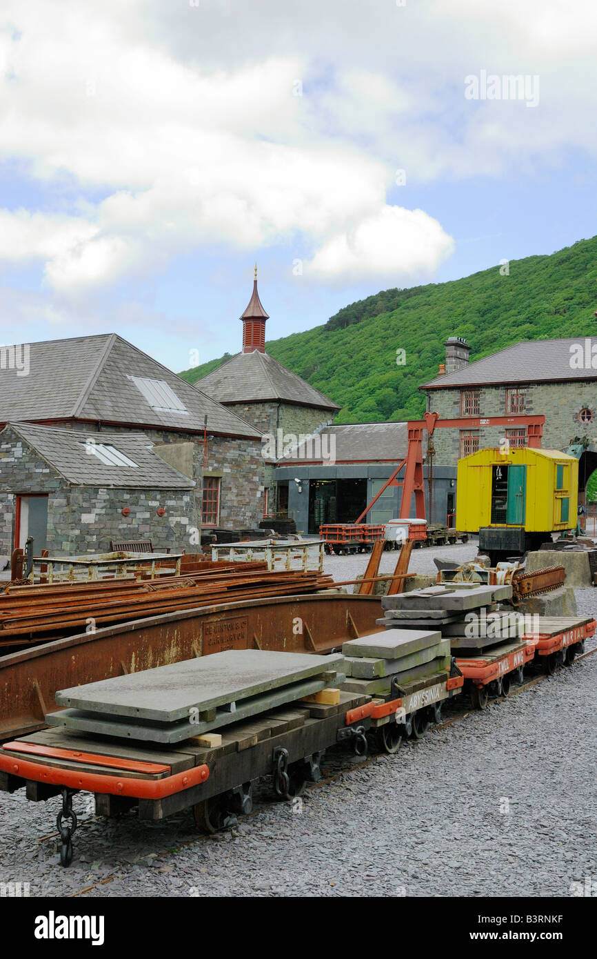 Train rolling stock in the grounds of The Welsh National Slate Museum ...
