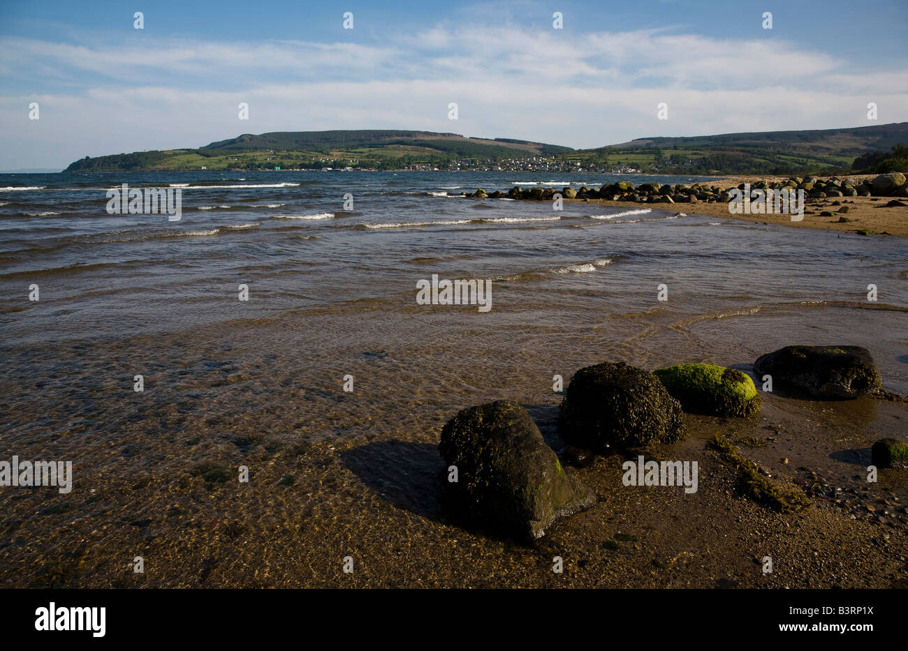General view of Brodick beach on the Isle of Arran in south west ...