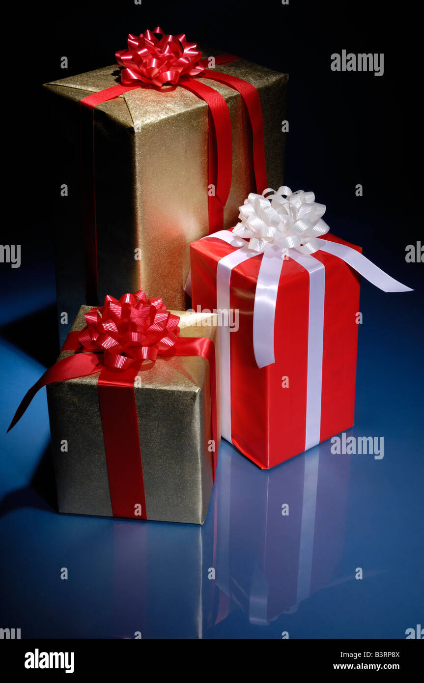 Three christmas gift boxes hi-res stock photography and images - Alamy