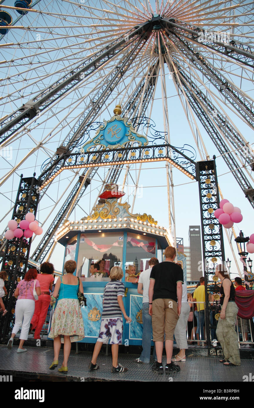 Pink Monday at Tilburg funfair where many gay people gather to have a ...