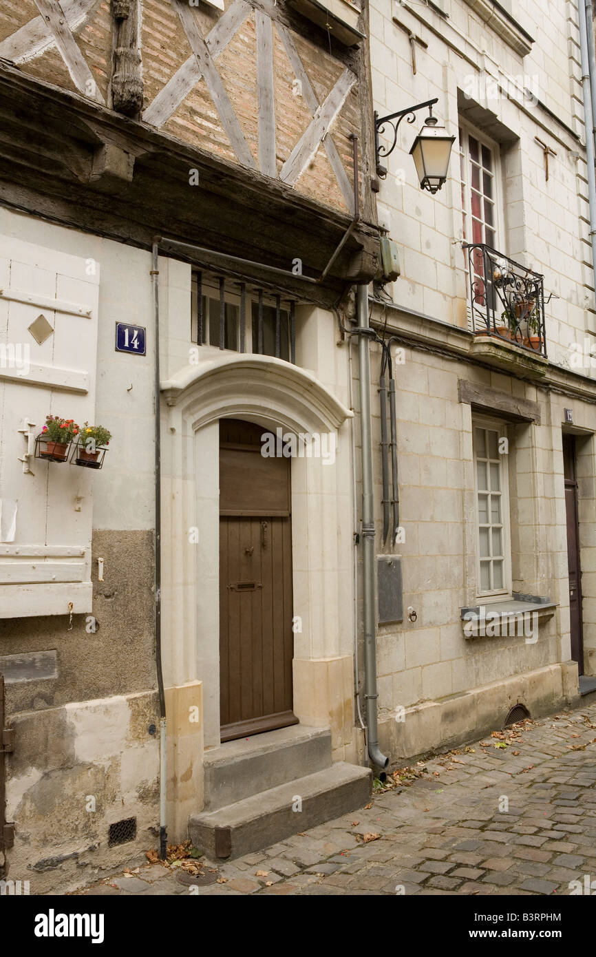 old street in a French town Stock Photo - Alamy