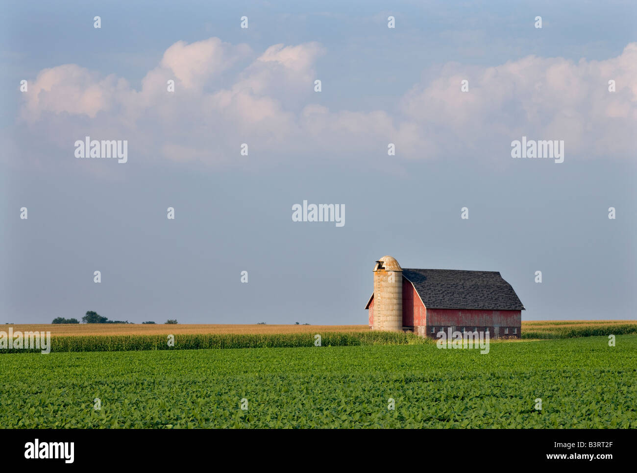barn and farm fields, Howard County, Iowa Stock Photo - Alamy