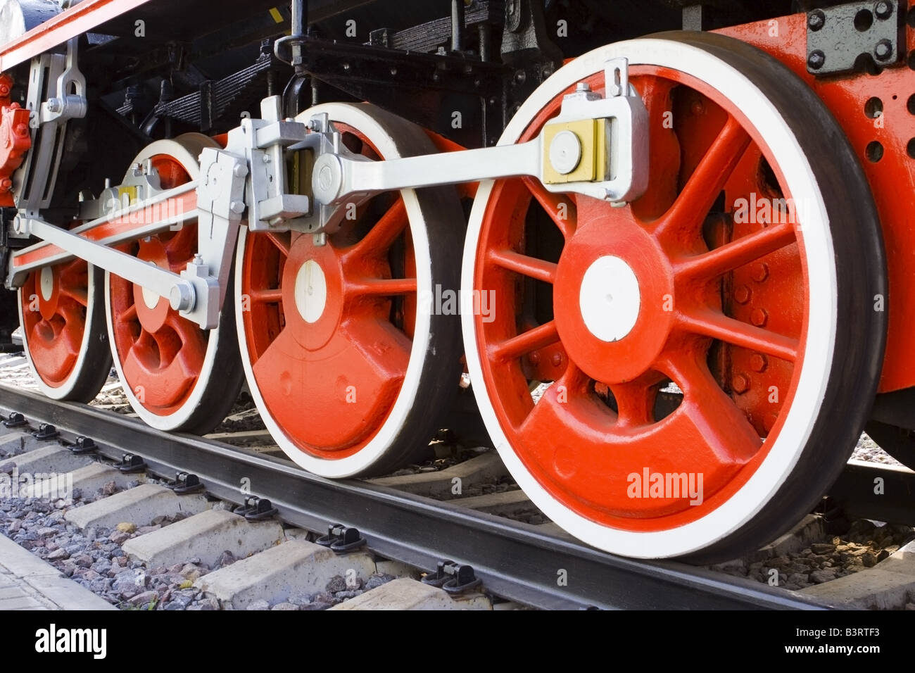 Steam locomotive main wheels Stock Photo - Alamy