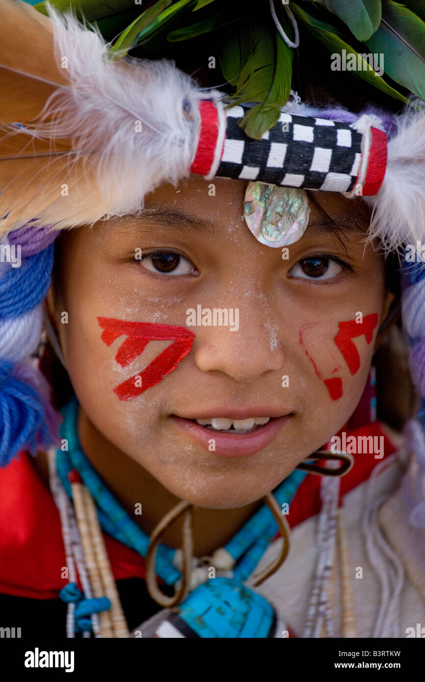 Hopi Girl - Hopi Reservation - Arizona - Dressed in costume for social ...