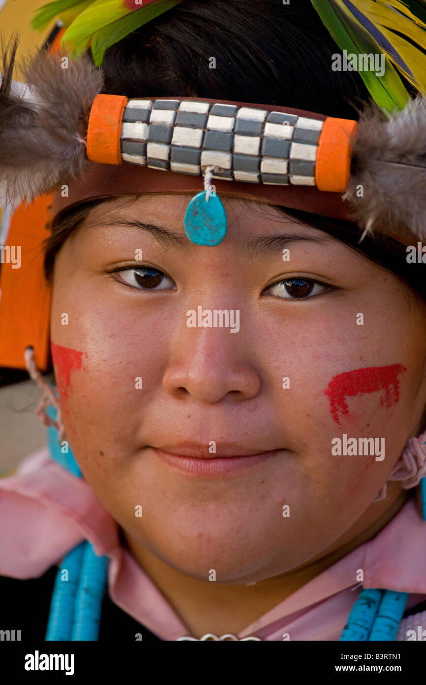 Hopi Girl - Hopi Reservation - Arizona - Dressed in costume for social ...
