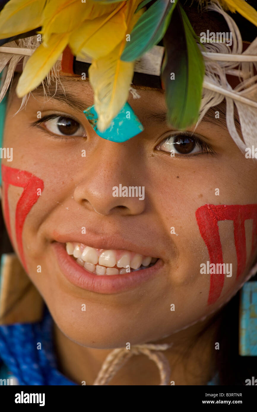 Hopi Girl - Hopi Reservation - Arizona - Dressed in costume for social ...