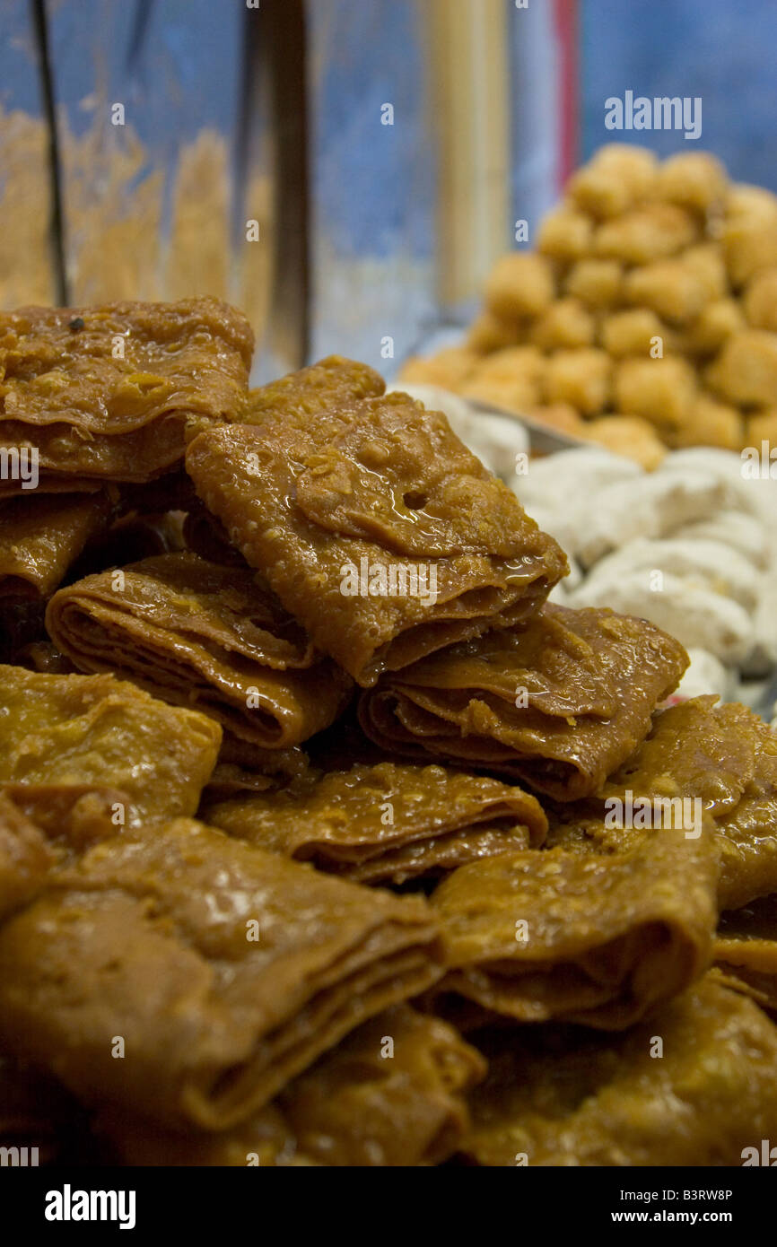 North African pastries for sale in traditionally designed salon de the ...