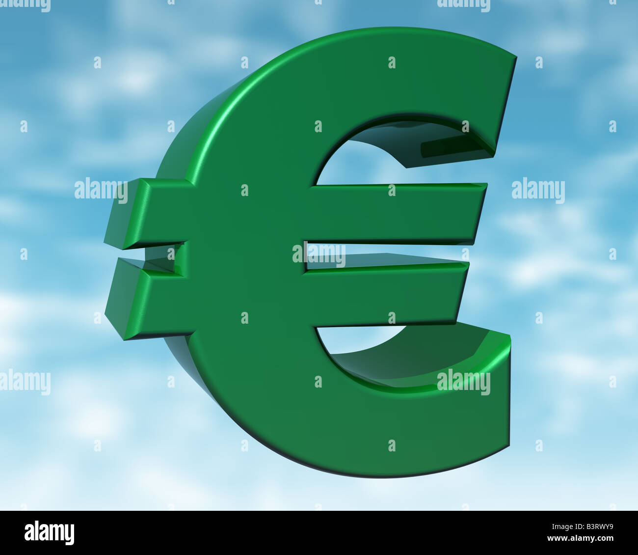 Illustration of the green Euro representing the purchasing power of the ...